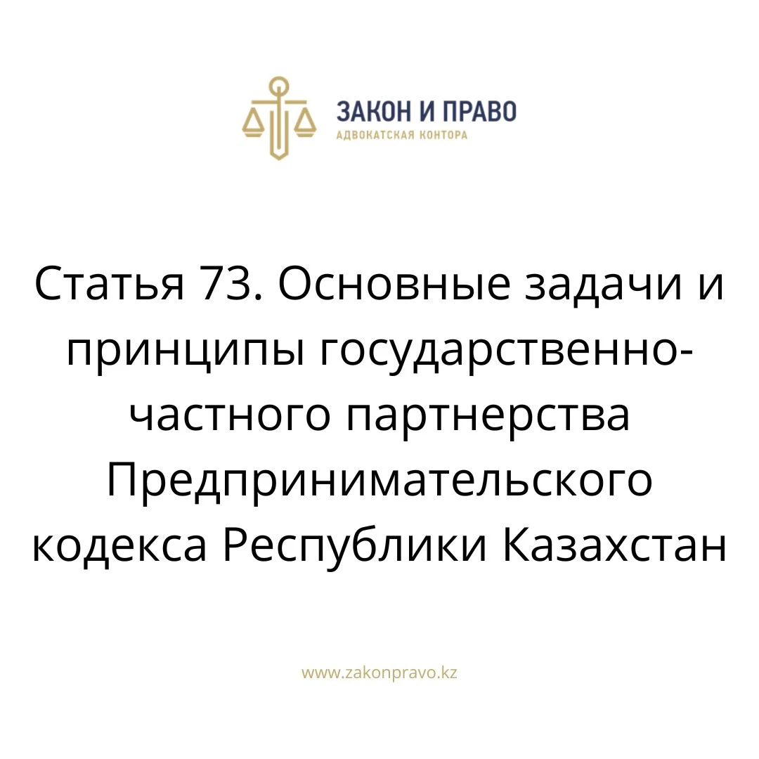 Article 73. The main objectives and principles of public-private ...